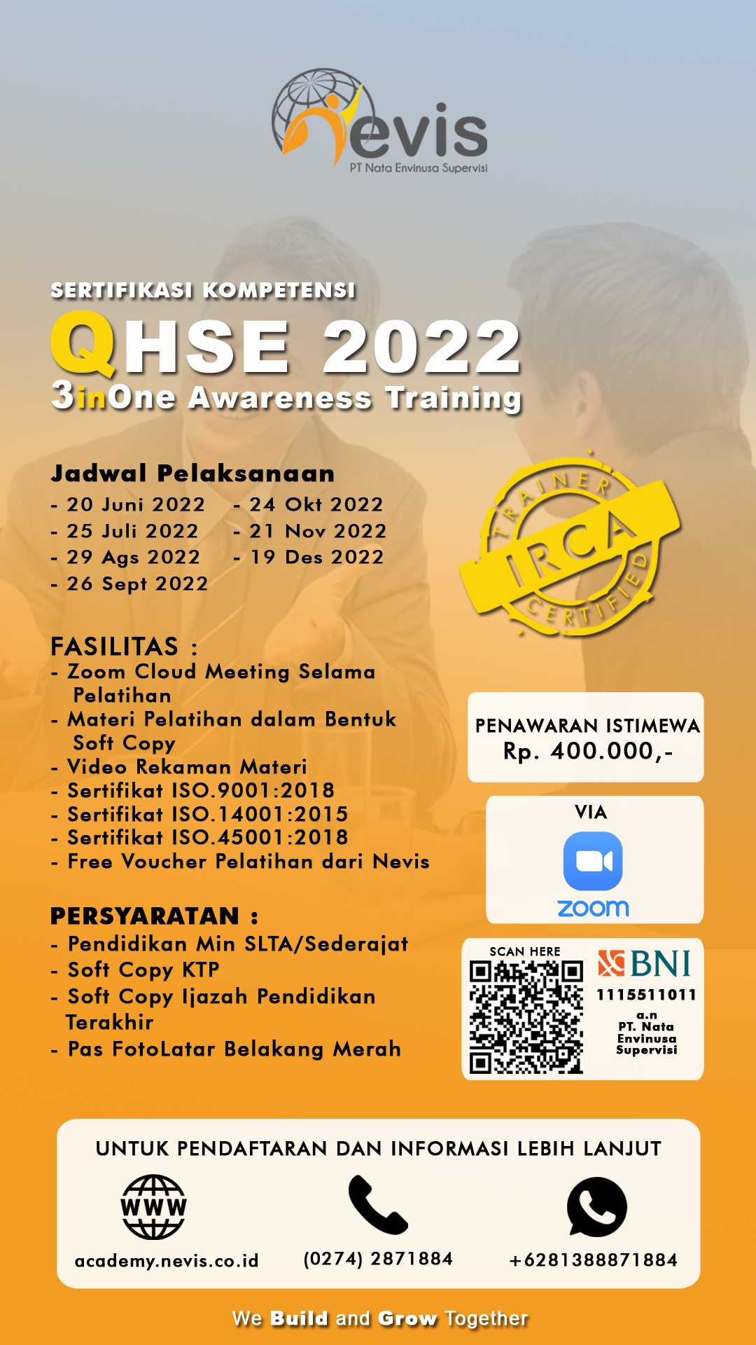 Pelatihan QHSE Awareness (3 in 1 Sertifikat) - Nevis Academy